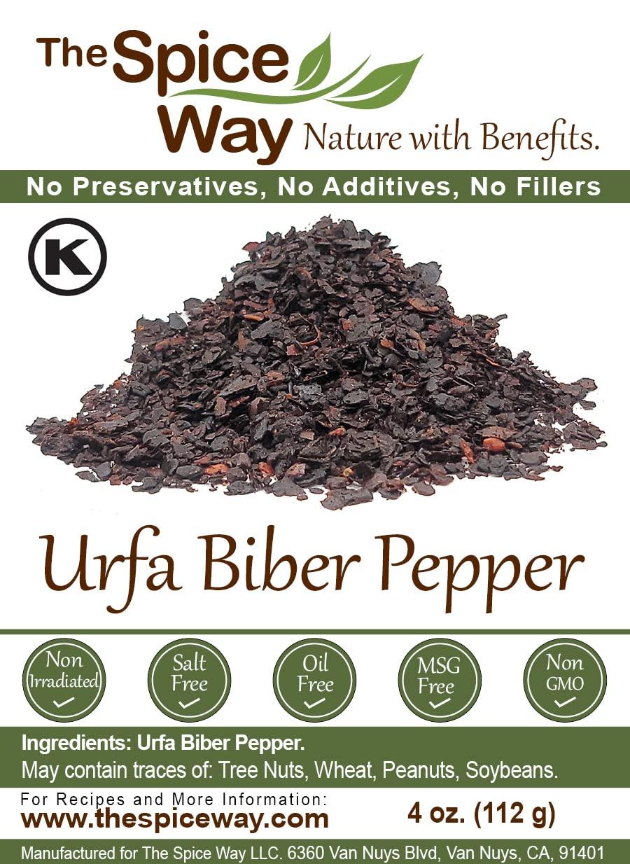 The Spice Way Urfa Biber - 4 oz Black Chili Pepper Flakes (Isot ...