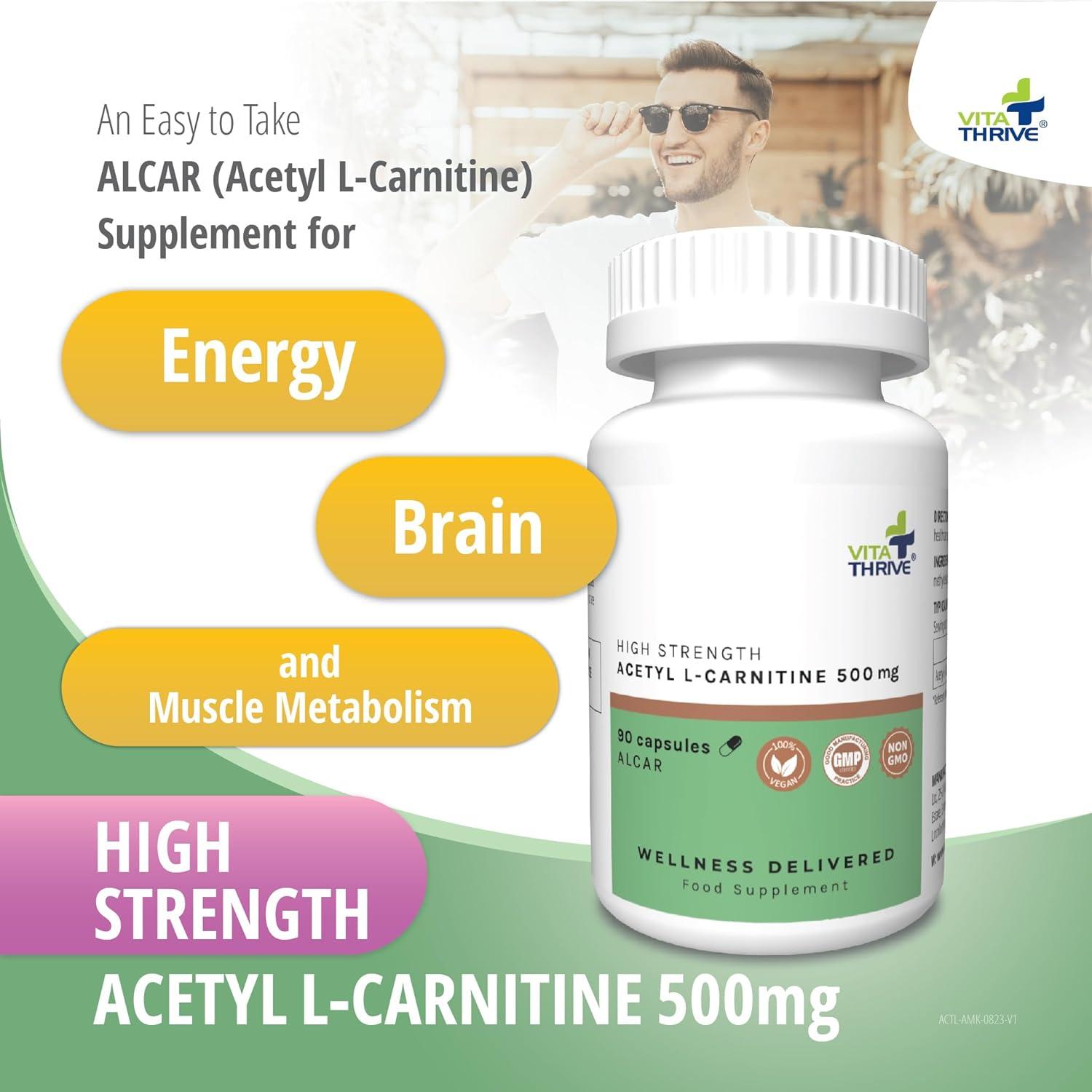 VitaThrive Acetyl L Carnitine 500mg 90 Capsules | Buy Now with Express ...
