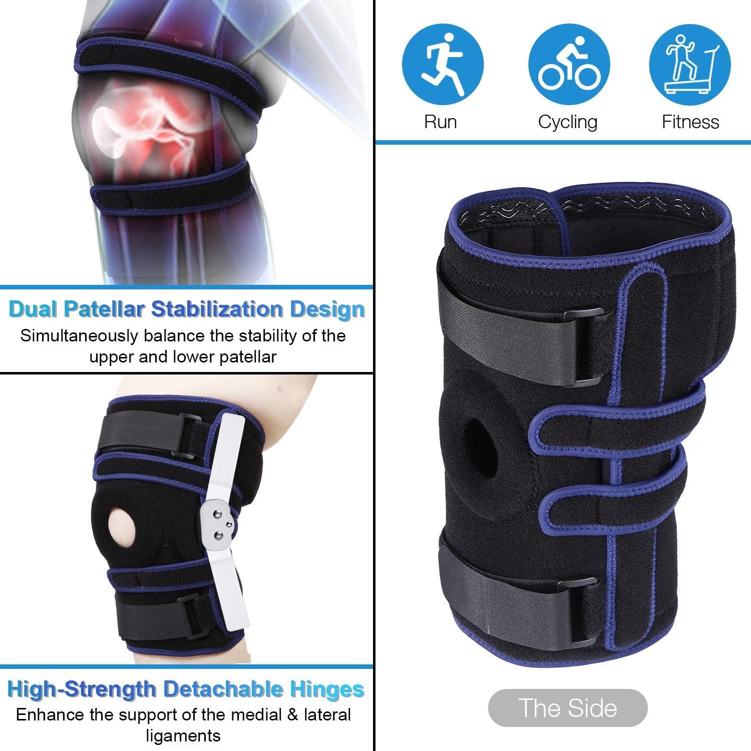 Nvorliy Plus Size Hinged Knee Brace Dual Strap Patellar Stabilization ...