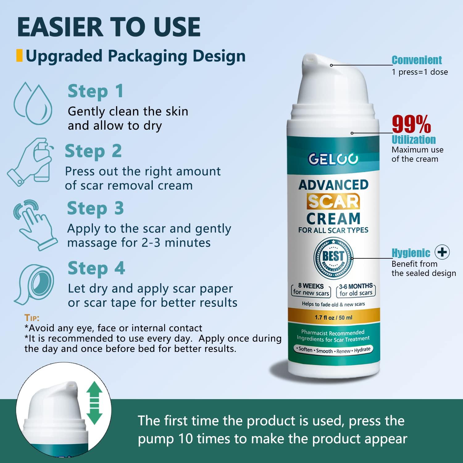 Geloo Advanced Scar Cream Gel 50g - Silicone Gel for Scar Treatment ...