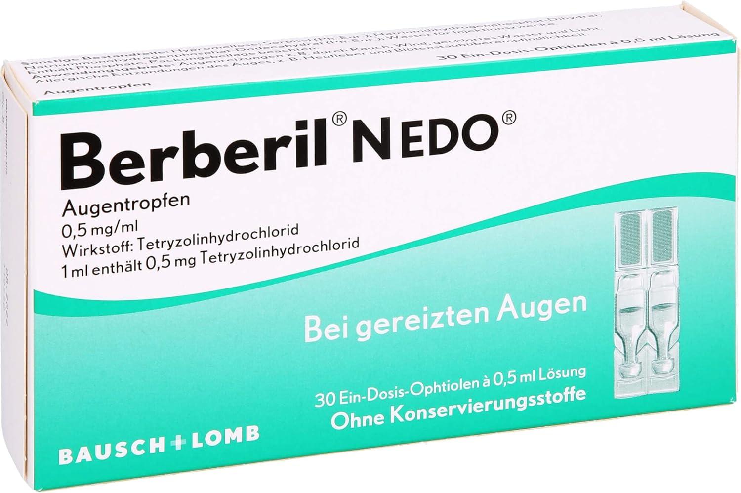 Buy Berberil N EDO Eye Drops for Irritated Eyes - 30 Single Dose ...