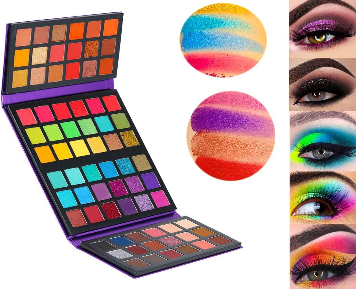 72-Color Eyeshadow Palette | Glitter Rainbow Makeup Set for Women and ...