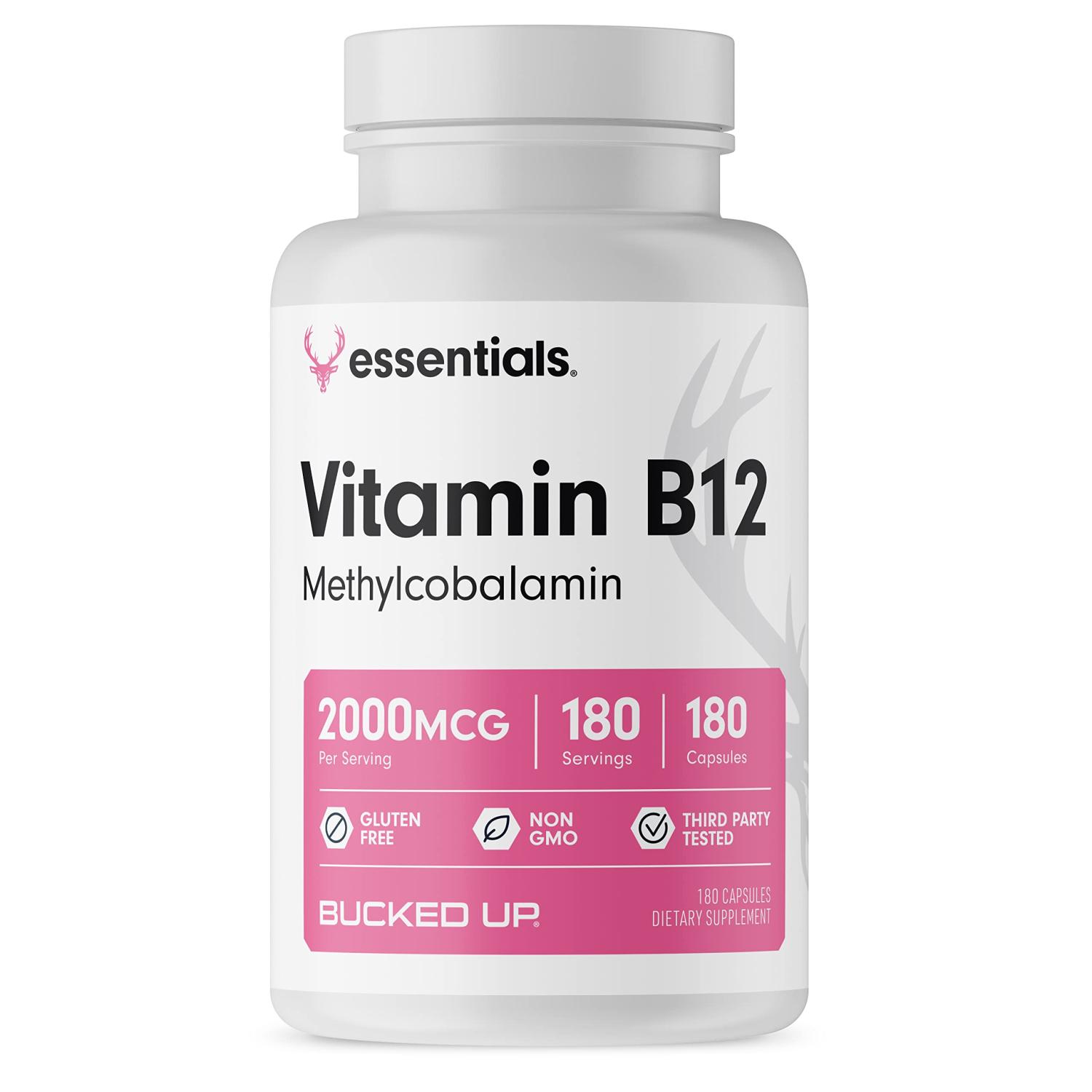 Bucked Up Vitamin B12 2000mcg - Methylcobalamin Essentials | 180 ...
