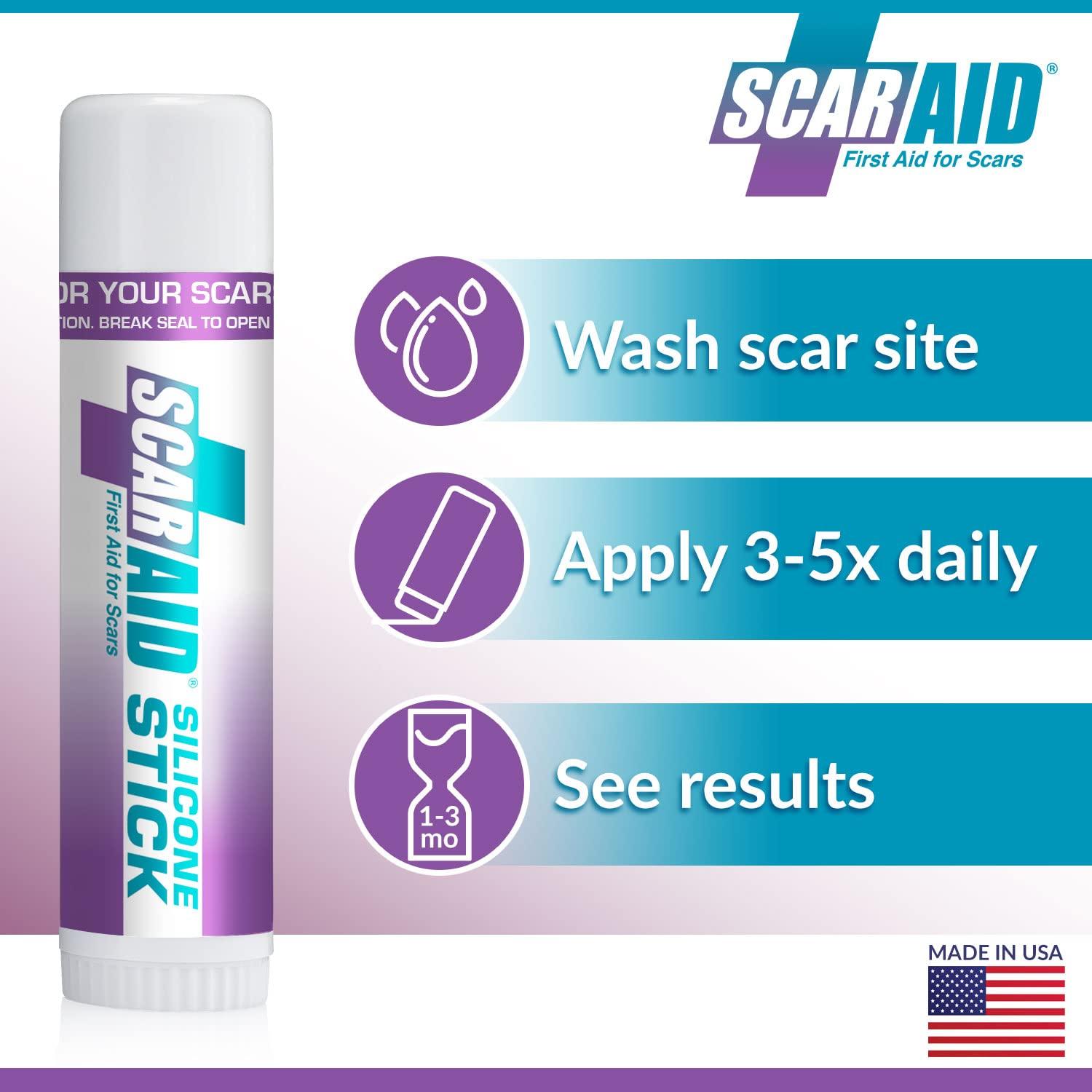 ScarAid Silicone Scar Gel Stick - Effective Scar Management Treatment 4 ...