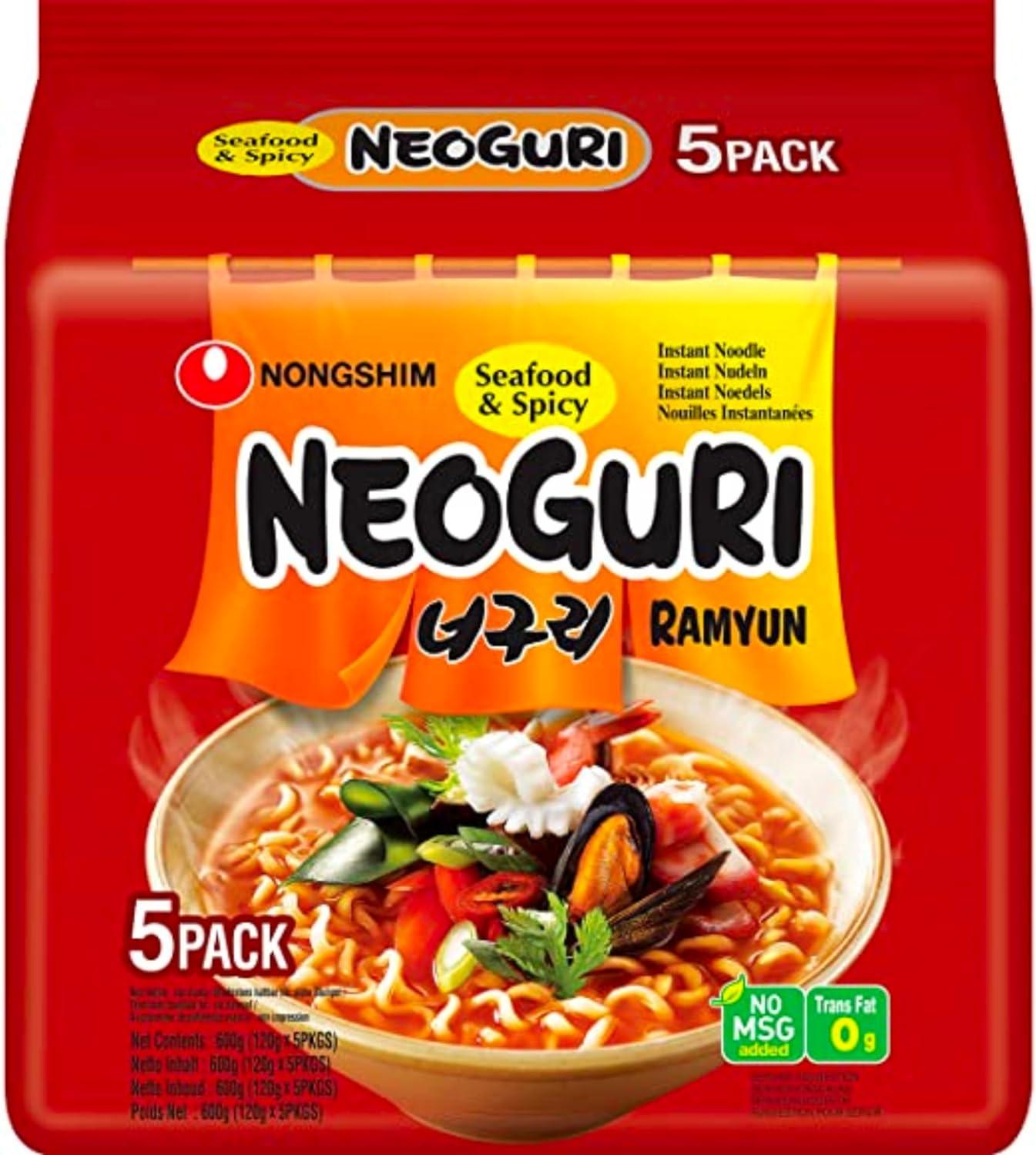 Nongshim Neoguri Seafood and Spicy Flavour 120g (Pack of 10) - Instant ...