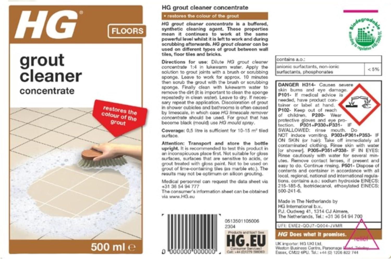 HG Grout Cleaner Concentrate 500ml HG Mould Remover Foam Spray 500ml 2x ...