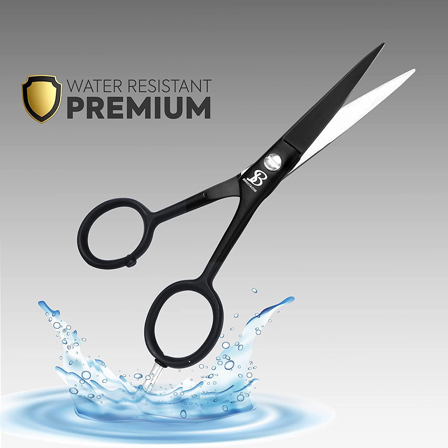 BROSTACHE Beard & Mustache Scissors for Men - Hand-Forged with Bevel ...