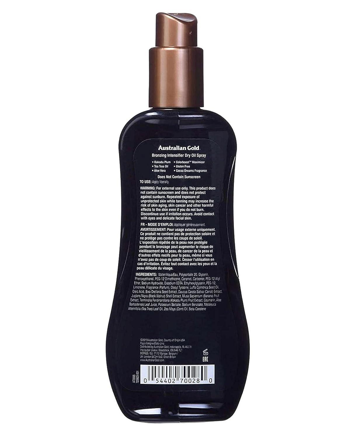 Australian Gold Intensifier Bronzing Dry Oil Spray 8 Ounce (235ml) (3 Pack)