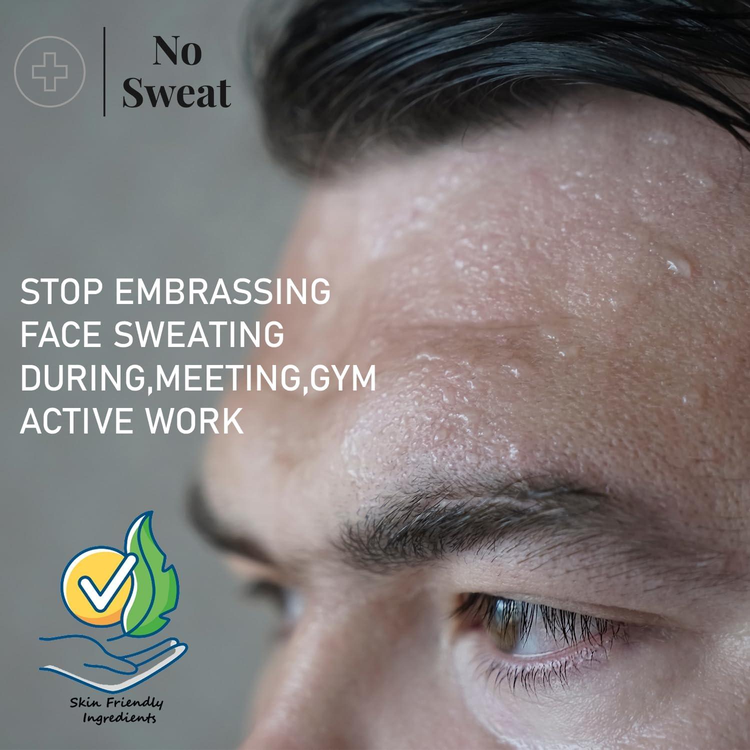 sweating face and neck