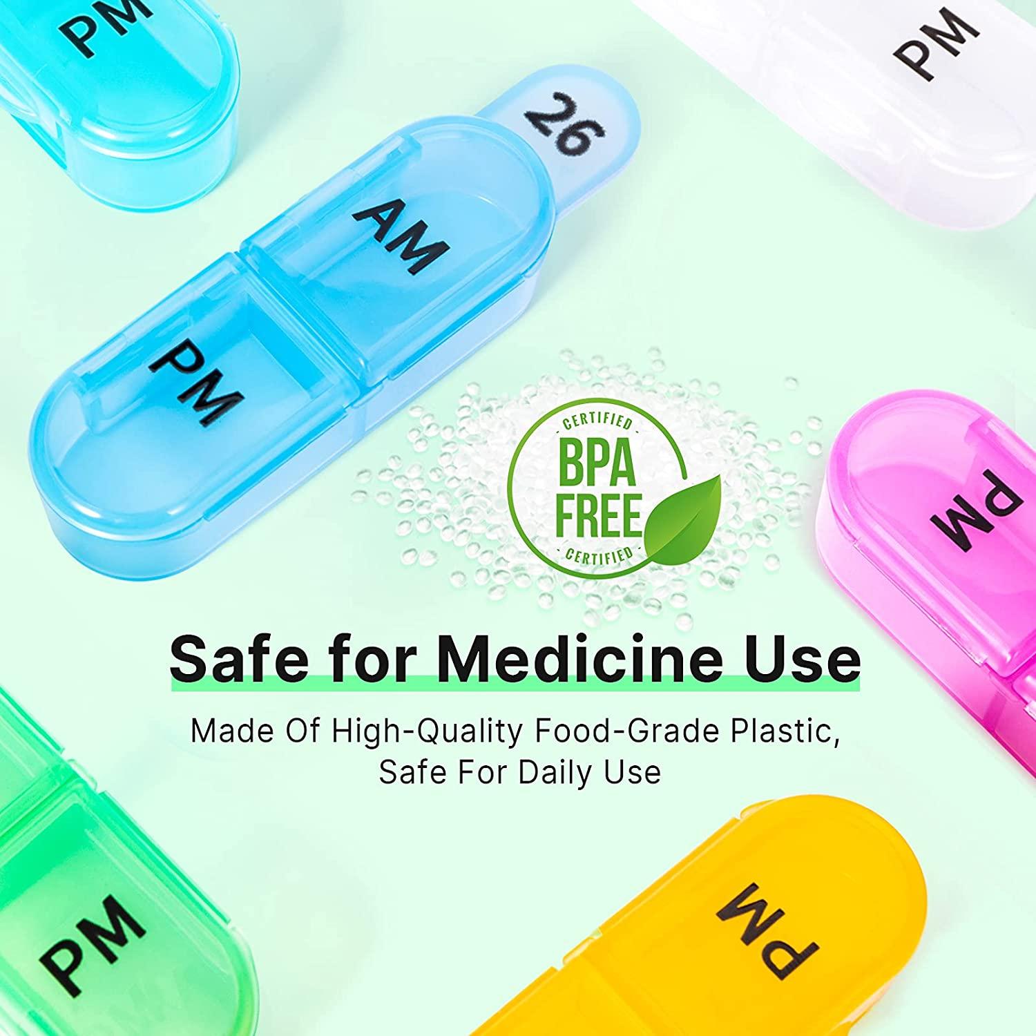 Monthly 2x a Day Pill Organizer - AM PM Large 30 Day Pills Box Case ...