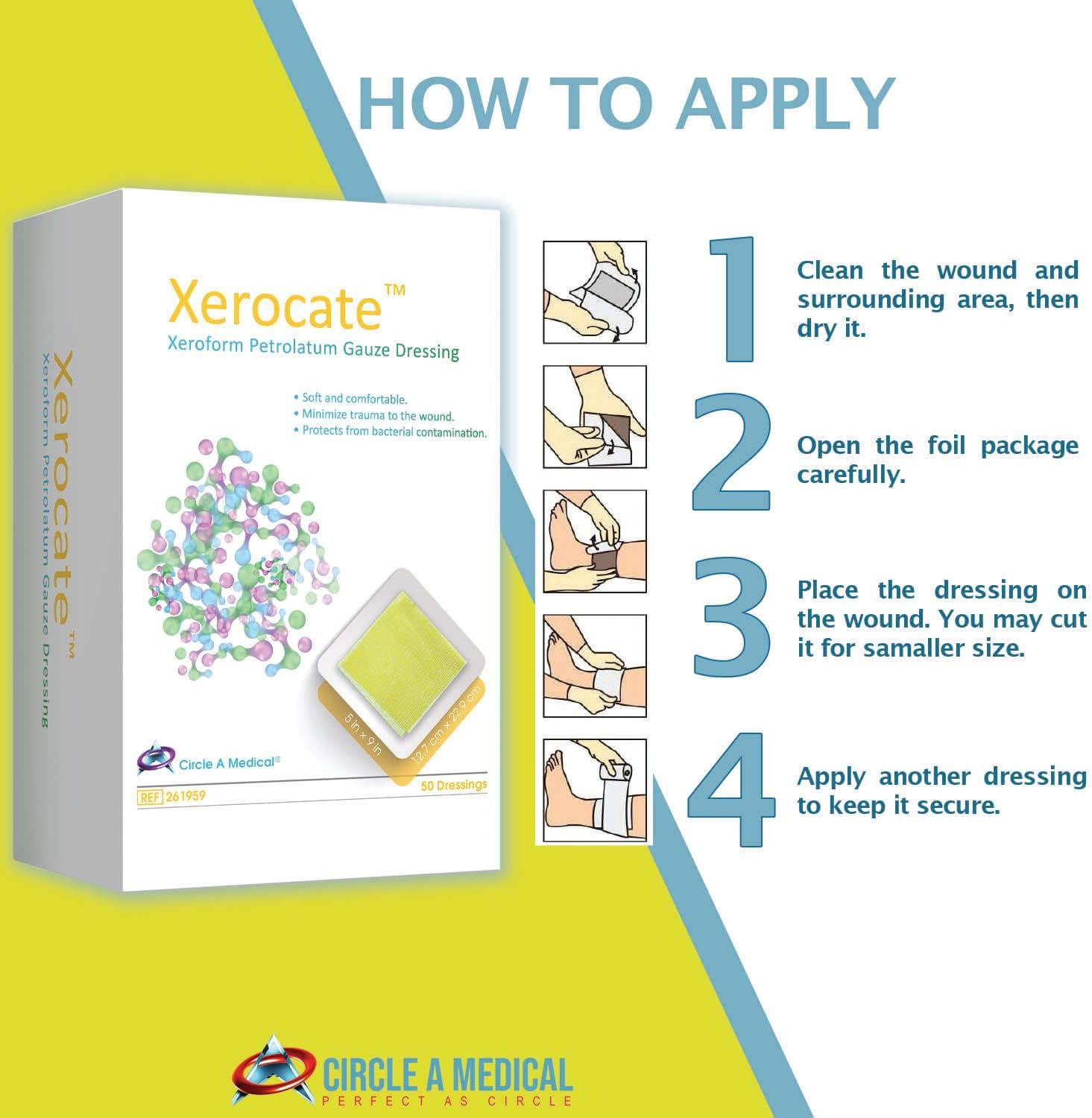Circle A Medical Xeroform Petrolatum Dressing 5X9 (50/Box) - Sterile ...