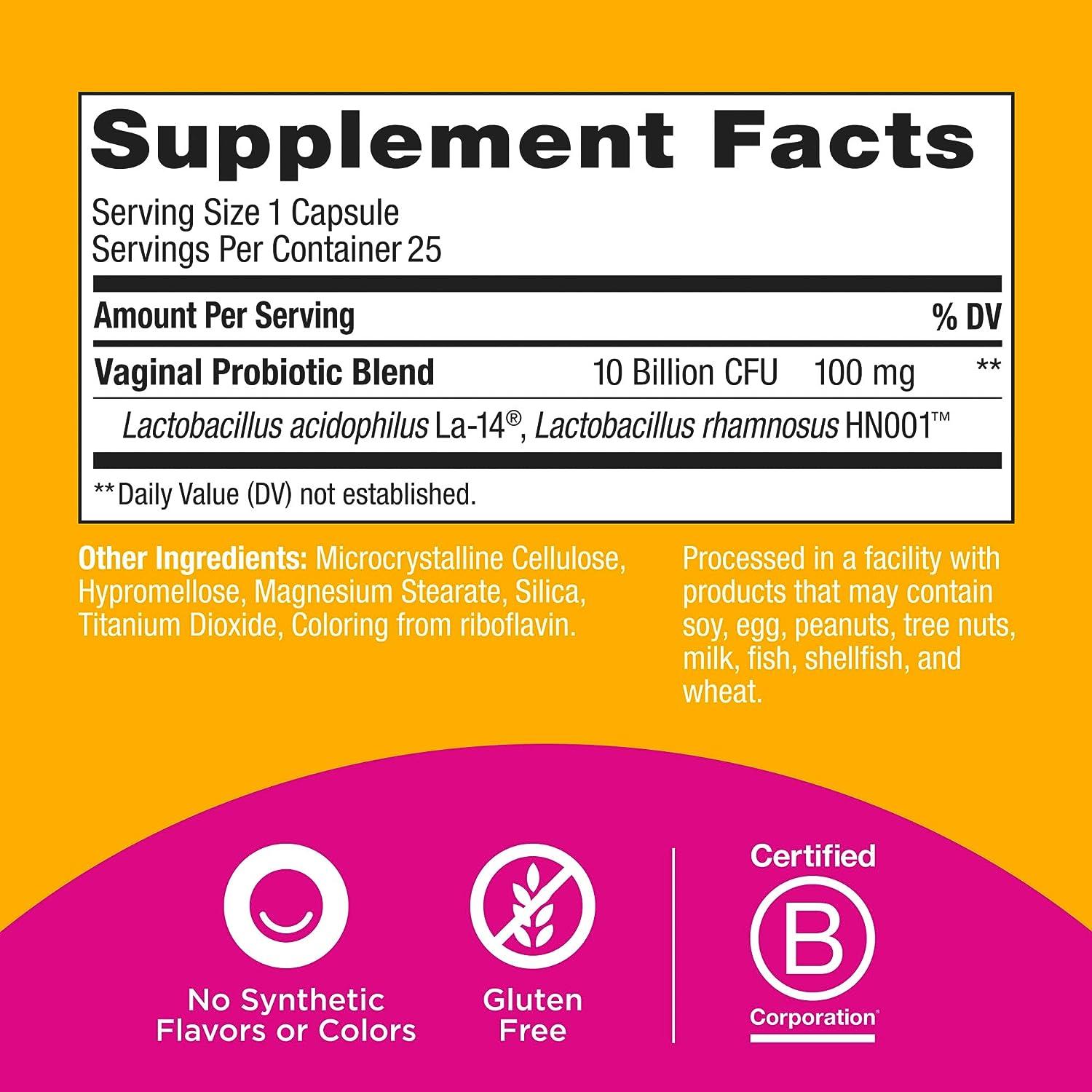 OLLY Happy Hoo-Ha Capsules - Probiotic for Women - 10 Billion CFU - 25 ...