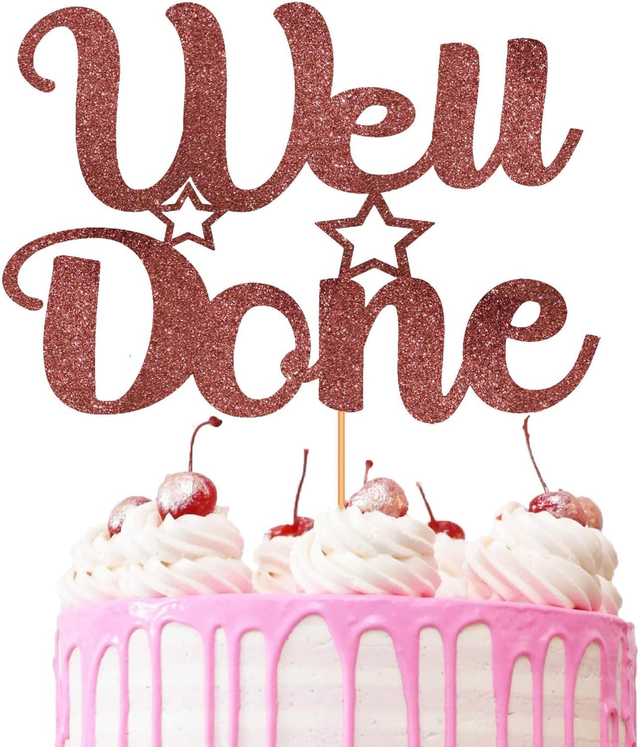 Well Done Cake Topper Glitter Cardstock Party Favour Party Decoration ...