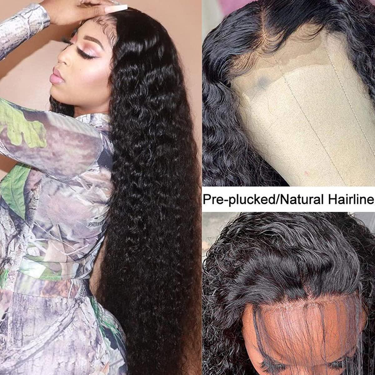 28 Glueless Lace Front Human Hair Wig - Pre Plucked Brazilian Deep Wave ...