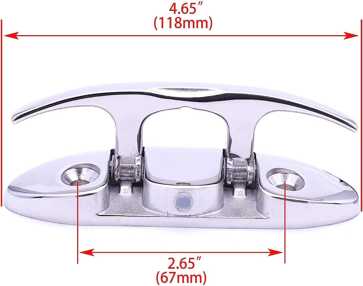 316 Stainless Steel Boat Flip Up Cleat - 4-1/2 Inch Folding Dock Cleat ...