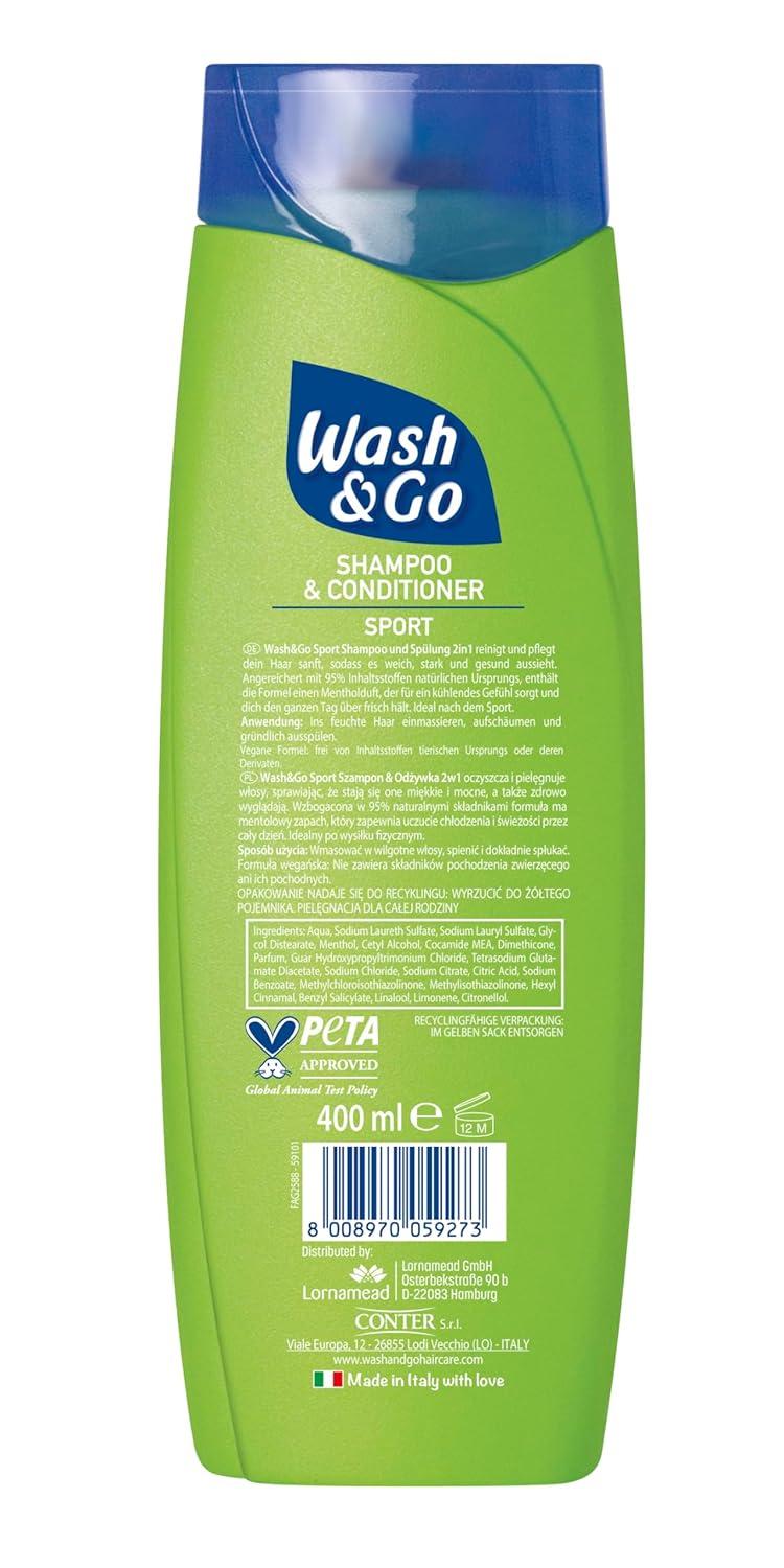 Buy Wash & Go 2in1 Shampoo & Conditioner Sport 400ml | Daily Hair Care ...