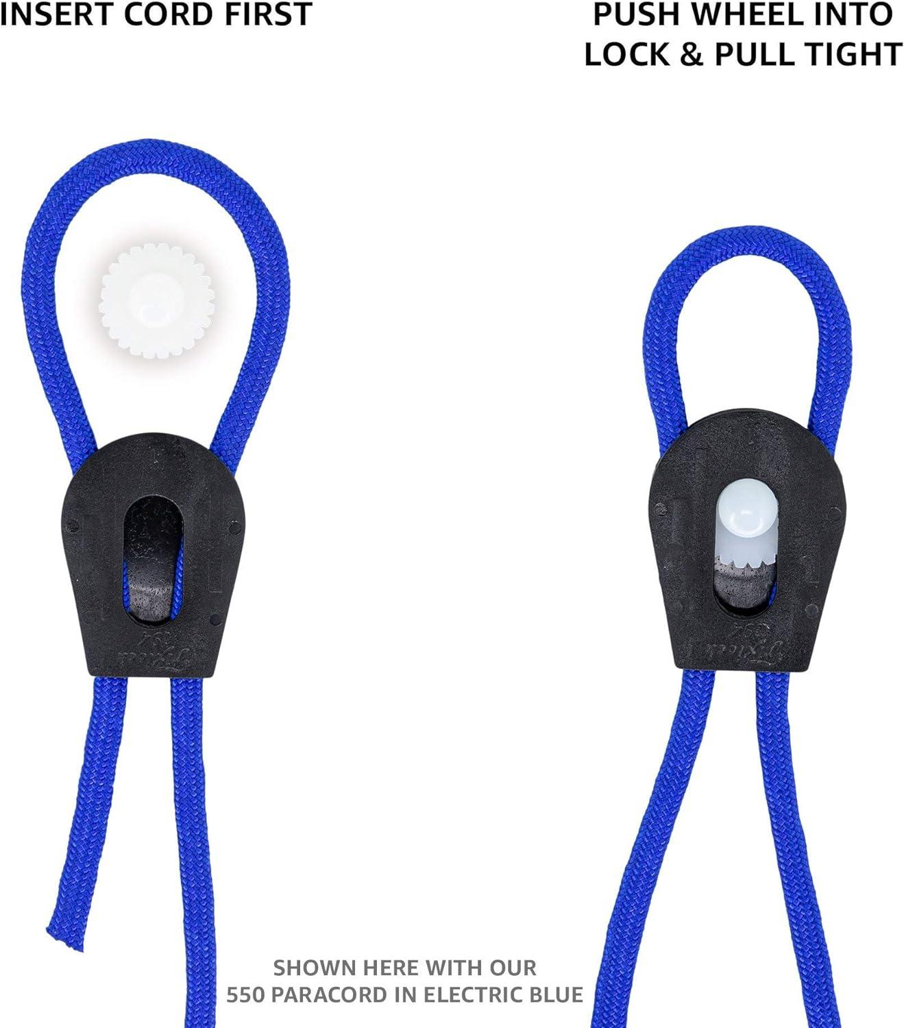SGT KNOTS Wheeled Cord Lock - Plastic Toggle Stopper for Paracord ...