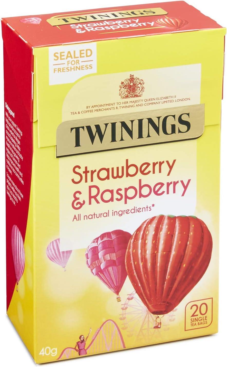 Twinings Strawberry & Raspberry Tea Bags 40g - 20 Count Pack ...