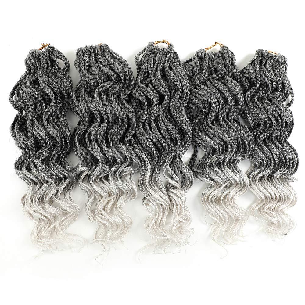 Goddess Box Braids Crochet Hair Silver Grey 14 Inch 5Packs/Lot ...