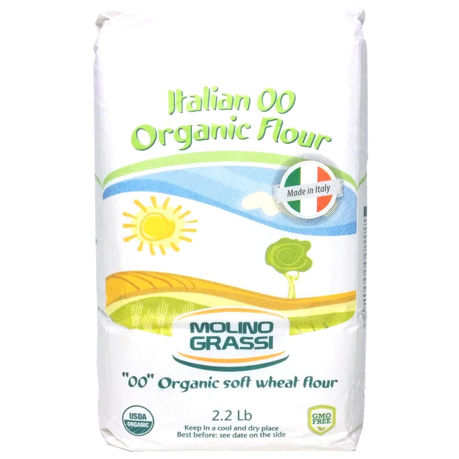 Molino Grassi USDA Organic Italian 00 Soft Wheat Flour 2.2 lb - 2 Pack ...