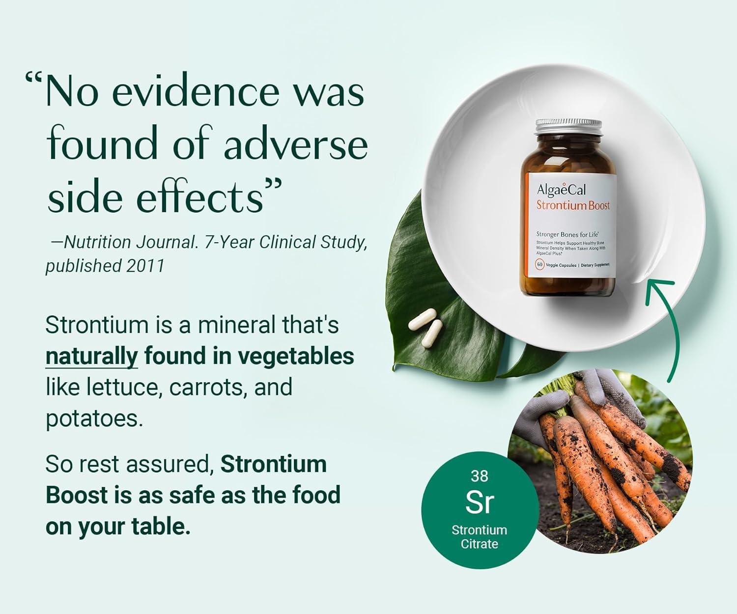 AlgaeCal Strontium Boost: Natural Trace Mineral Supplement for Bone ...