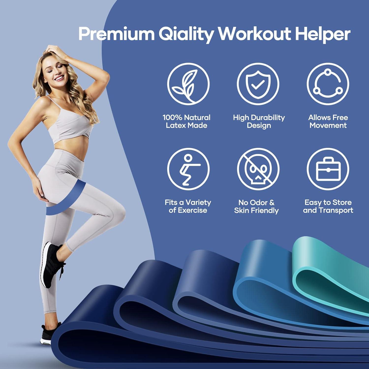 Skin-Friendly Resistance Bands Set for Women and Men - 5 Levels for ...