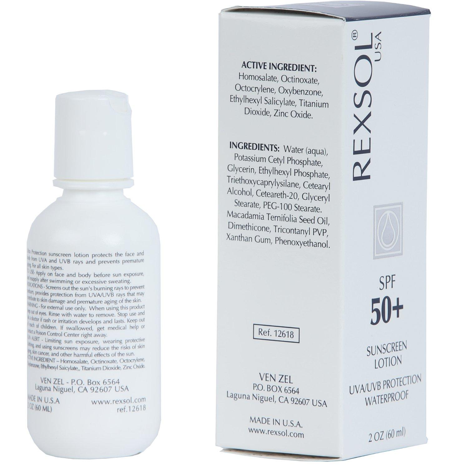REXSOL SPF 50+ Sunscreen | UVA UVB Protection with Vitamins C, E & A ...