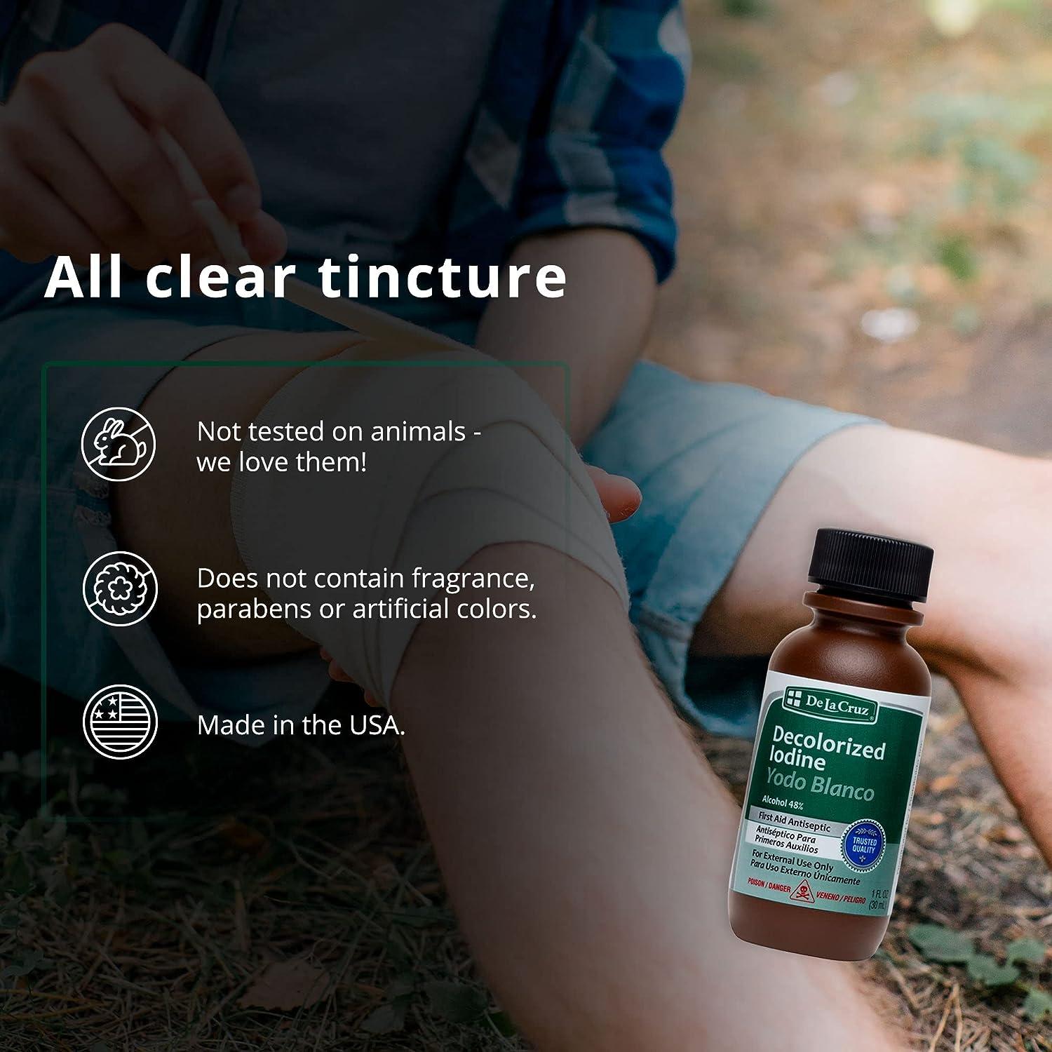De La Cruz Decolorized Iodine Tincture - Clear Solution Antiseptic ...