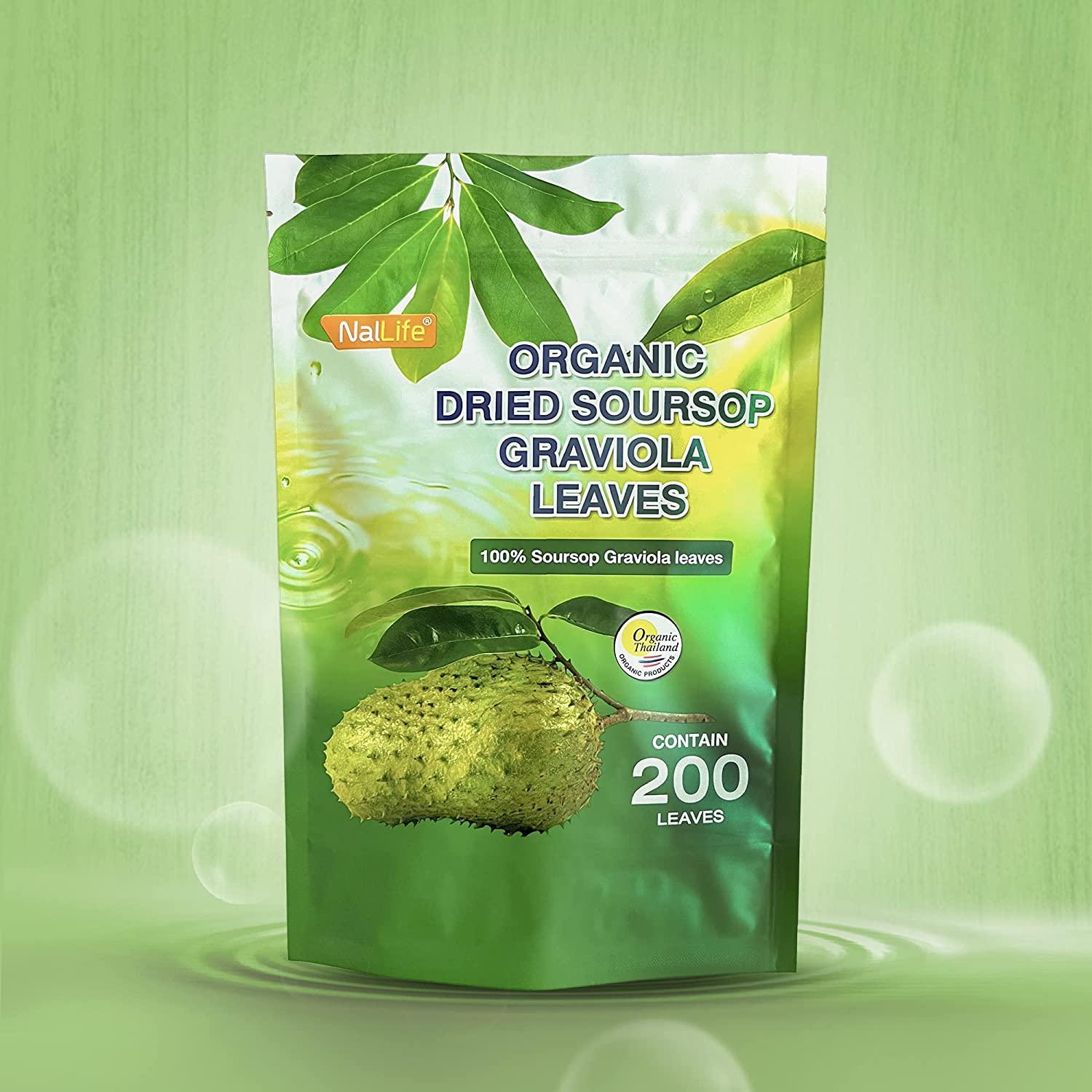NalLife ORGANIC Soursop Graviola Tea Leaves - 200 Leaves - Pure and ...
