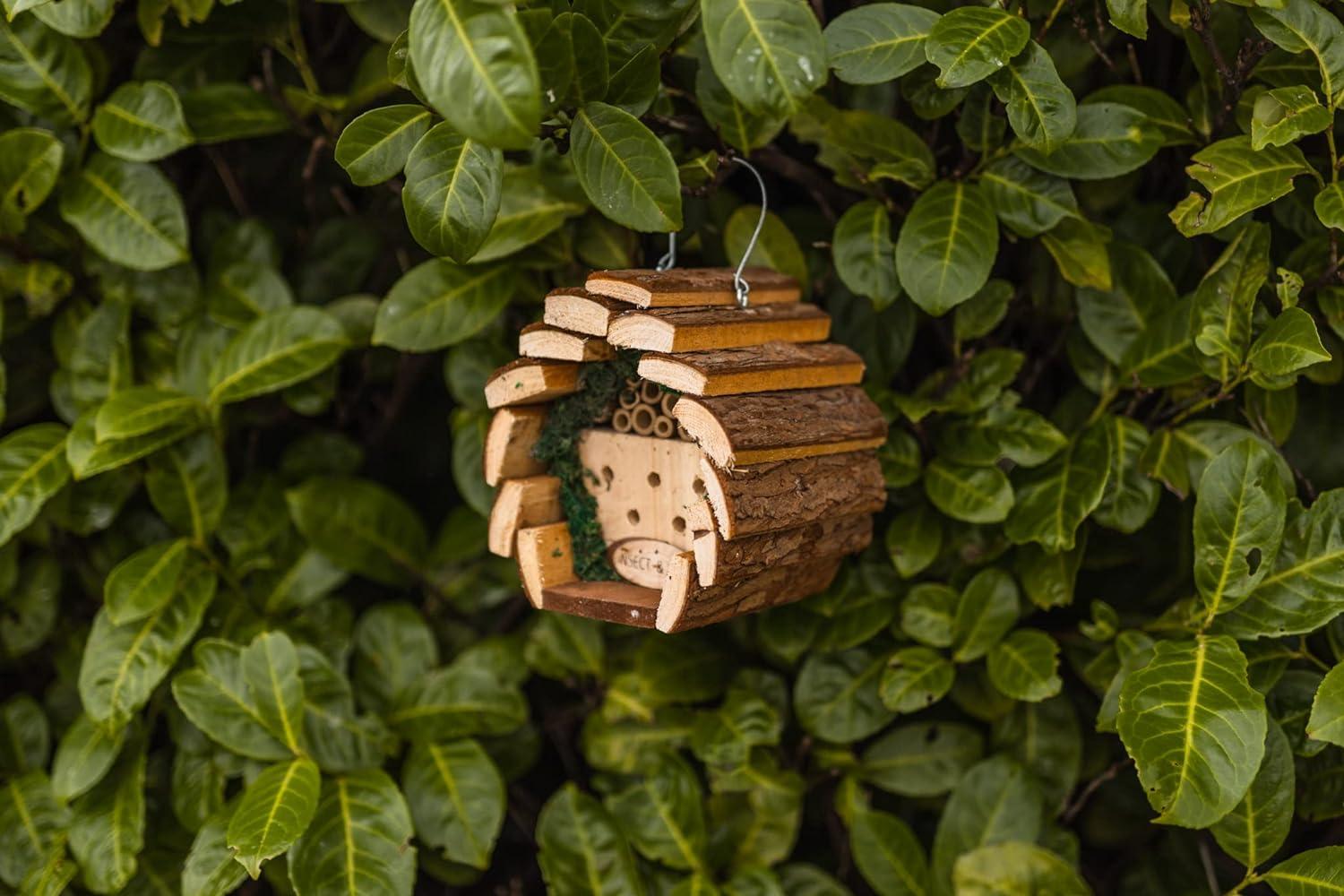 Eco-Friendly Wooden Bee and Insect Hotel - Outdoor Bug House for Bees ...