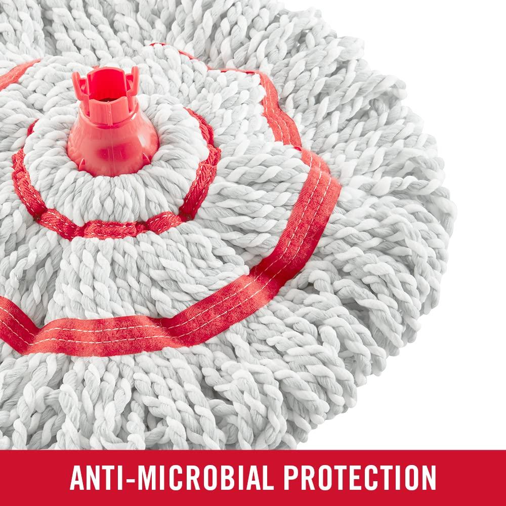 Rubbermaid Microfiber Twist Mop Kit | Red with 2 Refills | Built-in ...