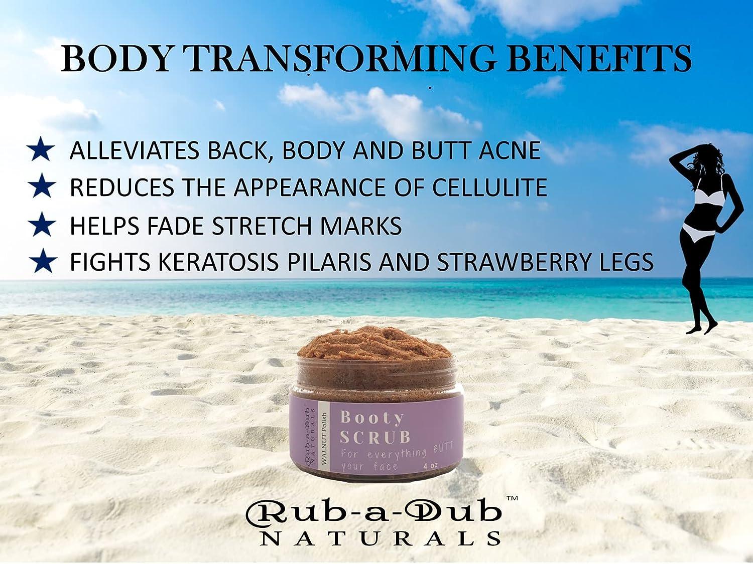 Rub-a-Dub Naturals Premium Walnut Body Scrub - Exfoliating Butt Scrub ...