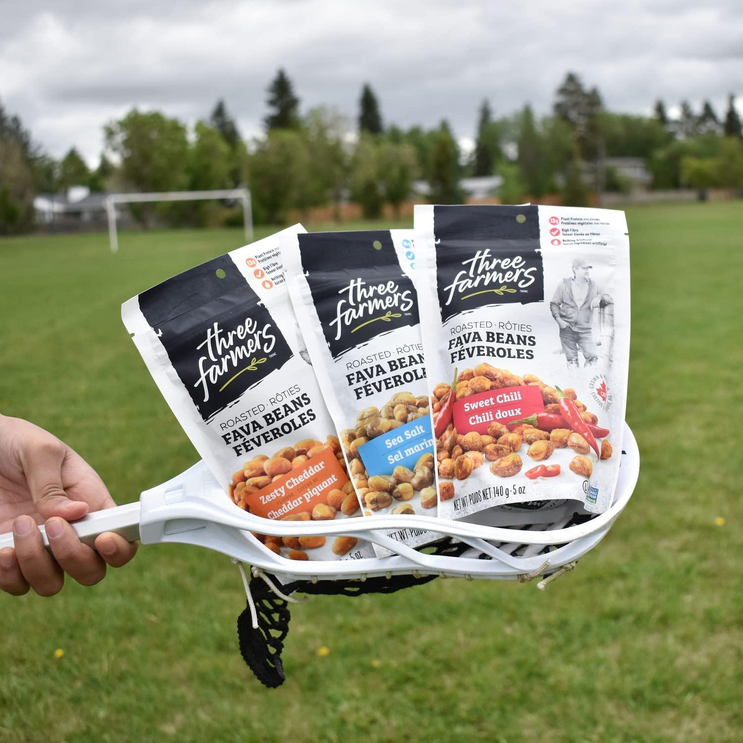 Three Farmers Roasted Fava Beans 3-Pack - Sea Salt | 140g x 3 - Gluten ...