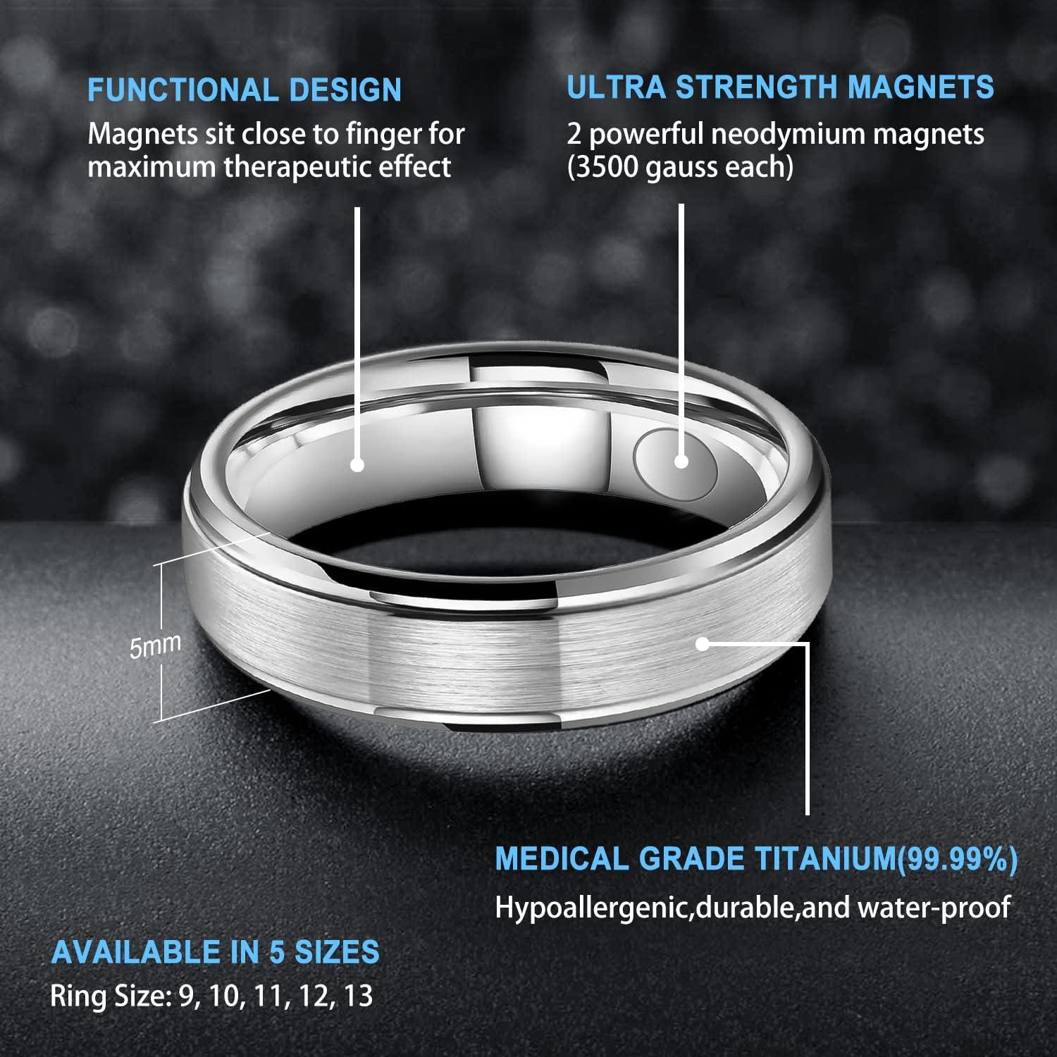 JEROOT Titanium Magnetic Rings | Step Edge Sleek Design | 2 Strong ...