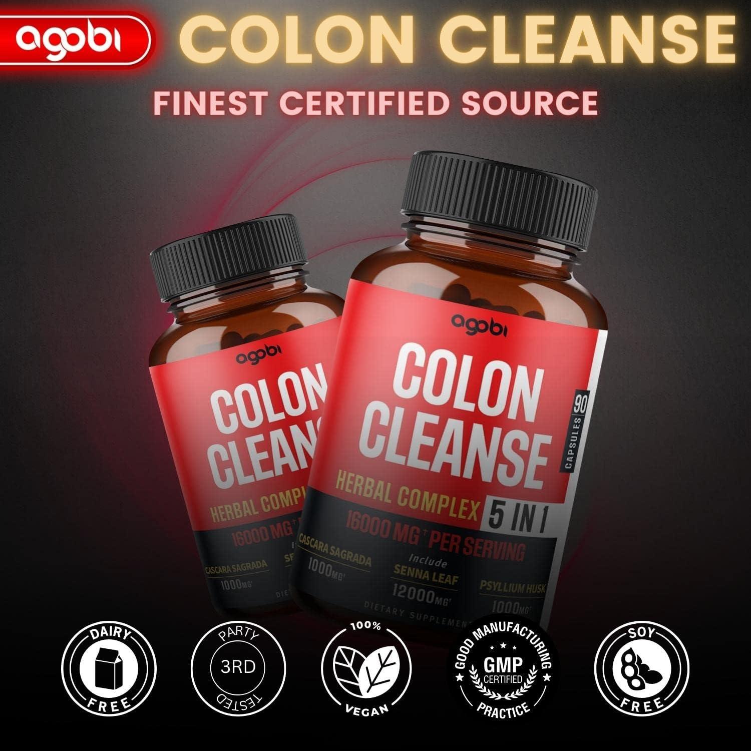 Colon Cleanse Support Supplement - 5in1 Formula 16000mg | Senna Leaf ...