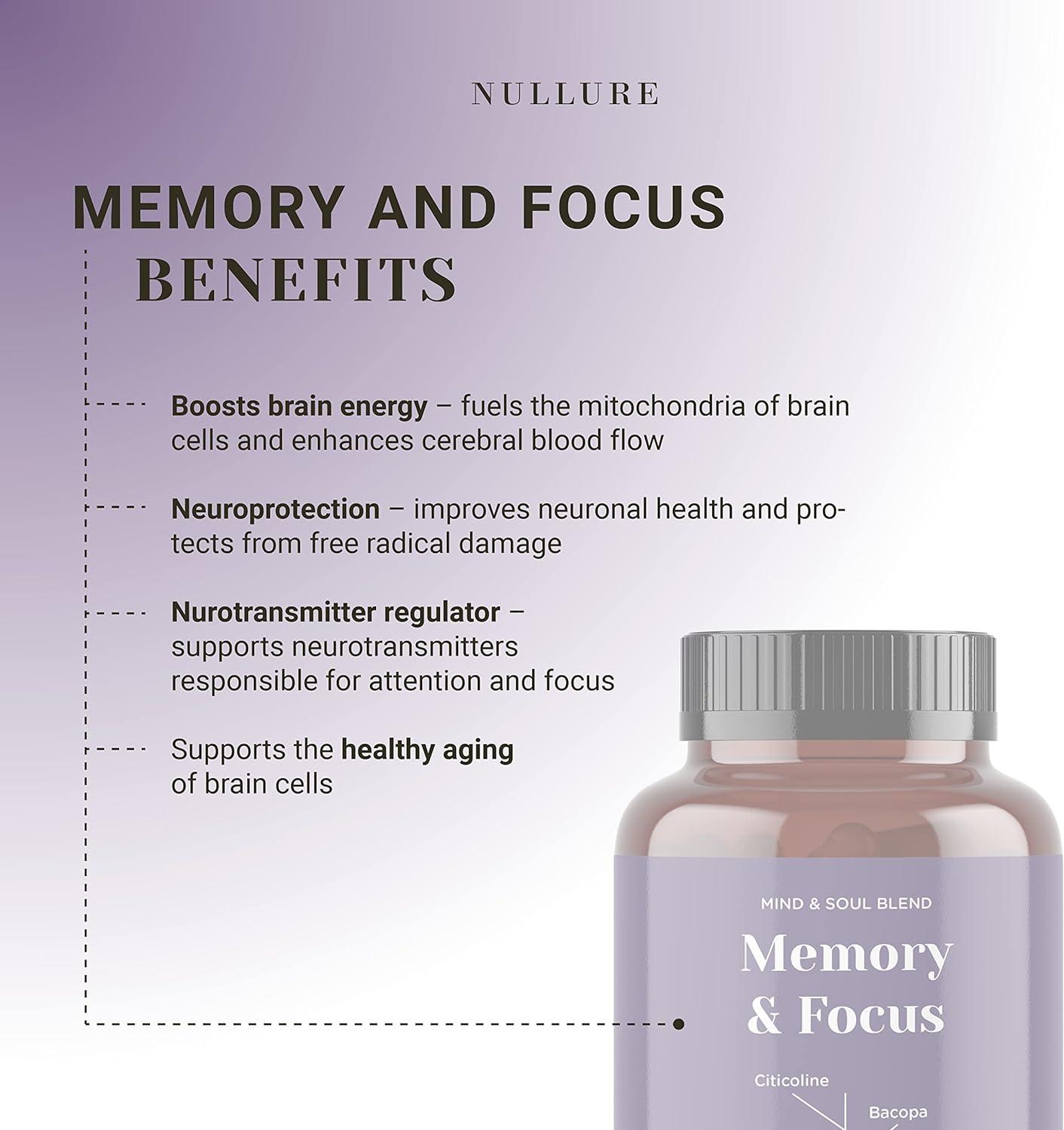 Nootropic Memory & Focus Supplement | Concentration Energy Focus | Citicoline COGNIZIN + Ginkgo ...