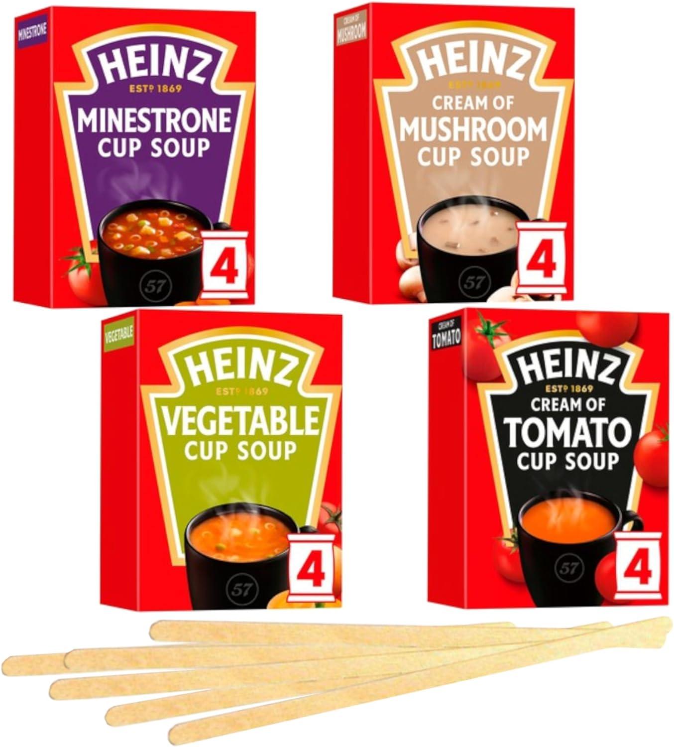 Vegetarian Cup Soup Variety Bundle - 4 Flavours 16 Sachets - with Heinz ...