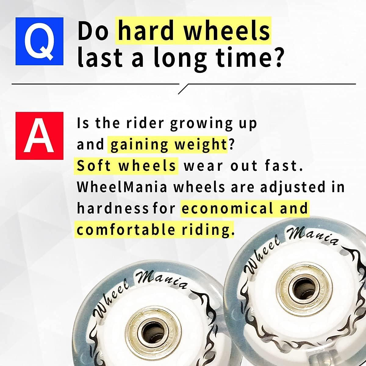 WM Ripstik Wheels 68mm 76mm D40 Hardness with ABEC 7 Bearings - 2 Pack ...