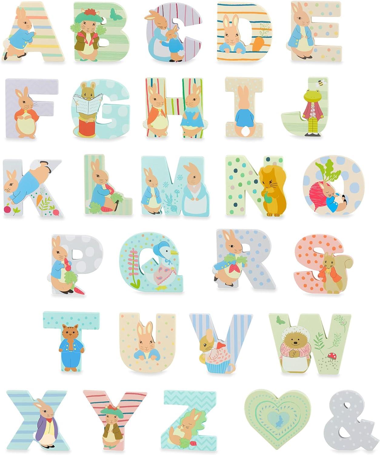 Peter Rabbit Wooden Letter W with Mrs. Tiggy-Winkle - Personalized Baby ...