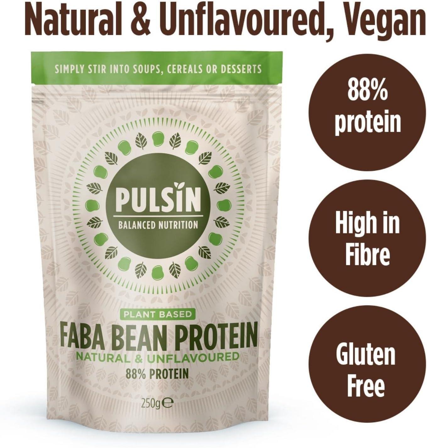 Pulsin Natural Vegan Faba Bean Protein Powder - 250g | High Protein Low ...
