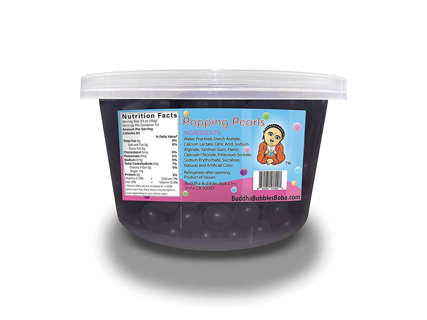 Blueberry Popping Boba Pearls - Buddha Bubbles Boba Dessert Topping ...