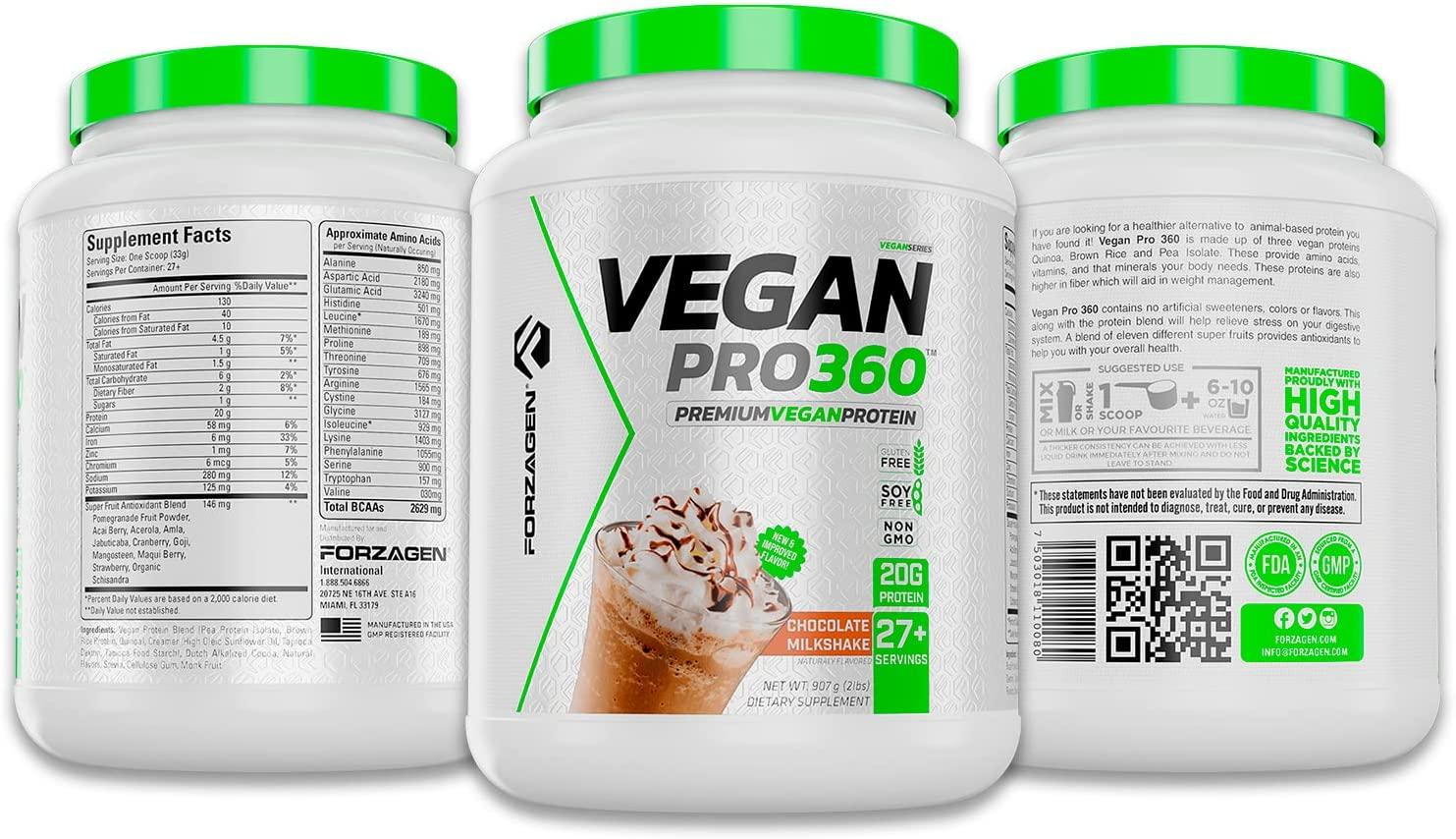 Forzagen Vegan Protein 360 2 Lbs - 27 Servings | Plant Based Protein ...