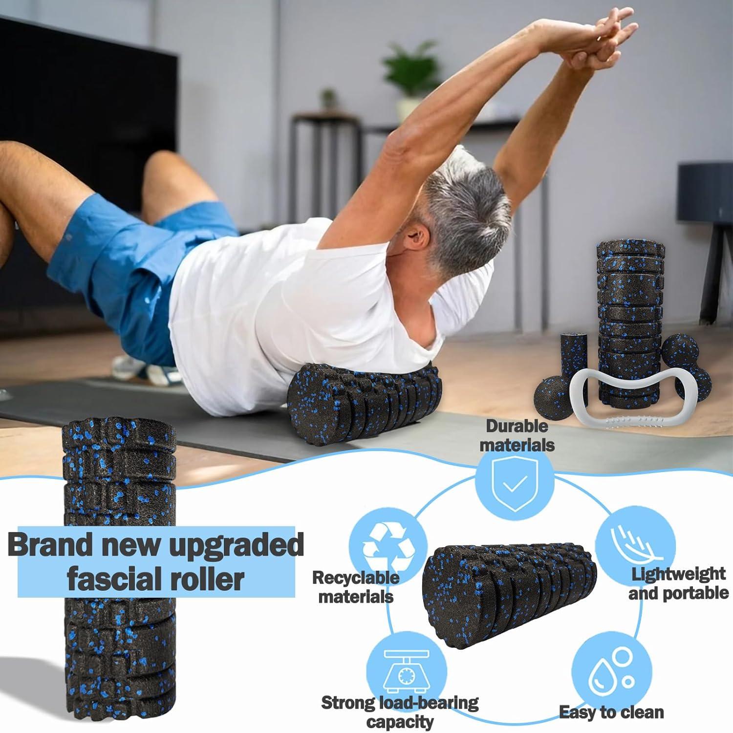 Krtoyust Fascia Roll Set - 3D Textured Massage for Muscle Relaxation ...
