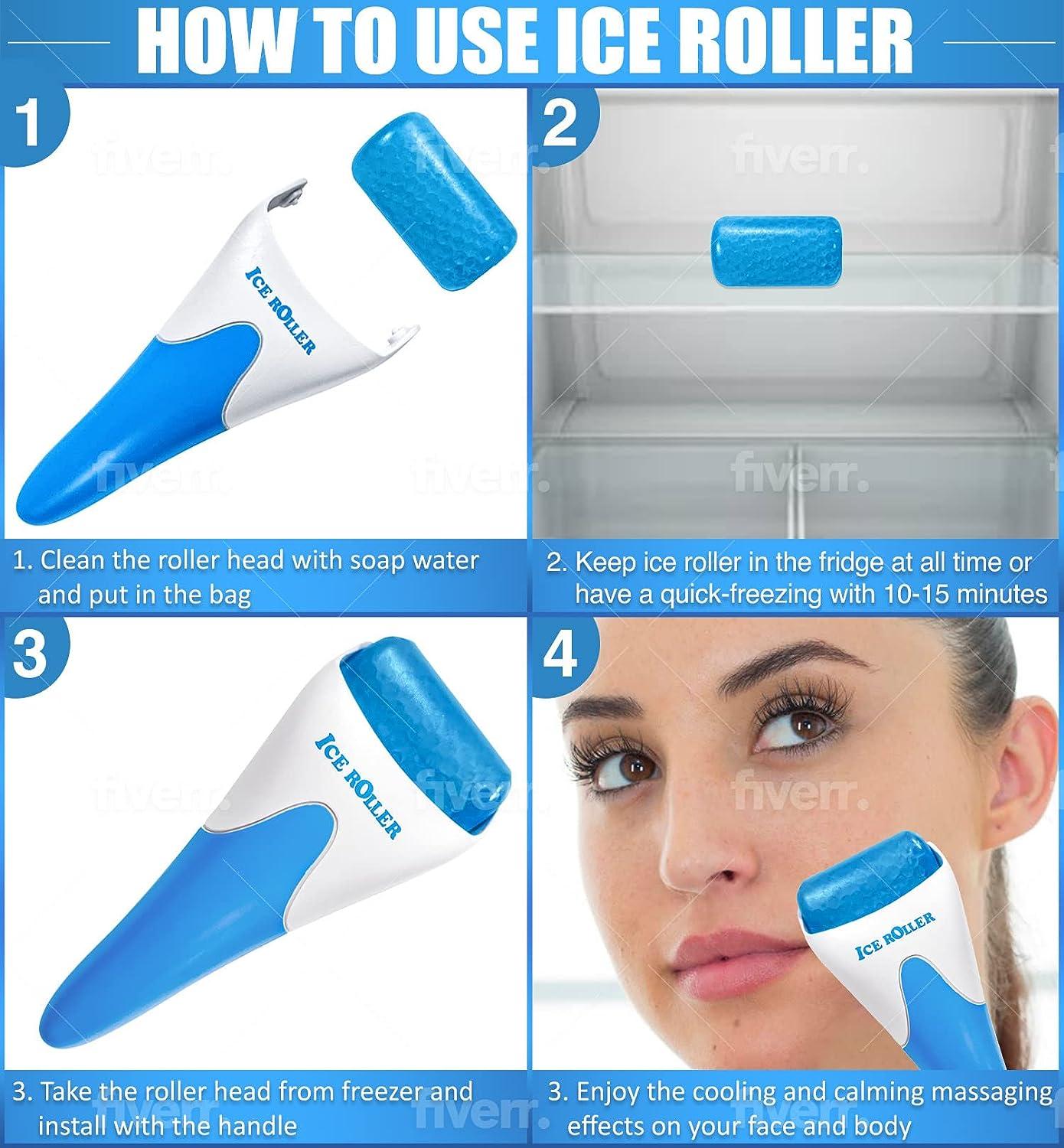 Face and Eye Silicone Ice Roller Set - Cryotherapy Skin Care for Puffy ...