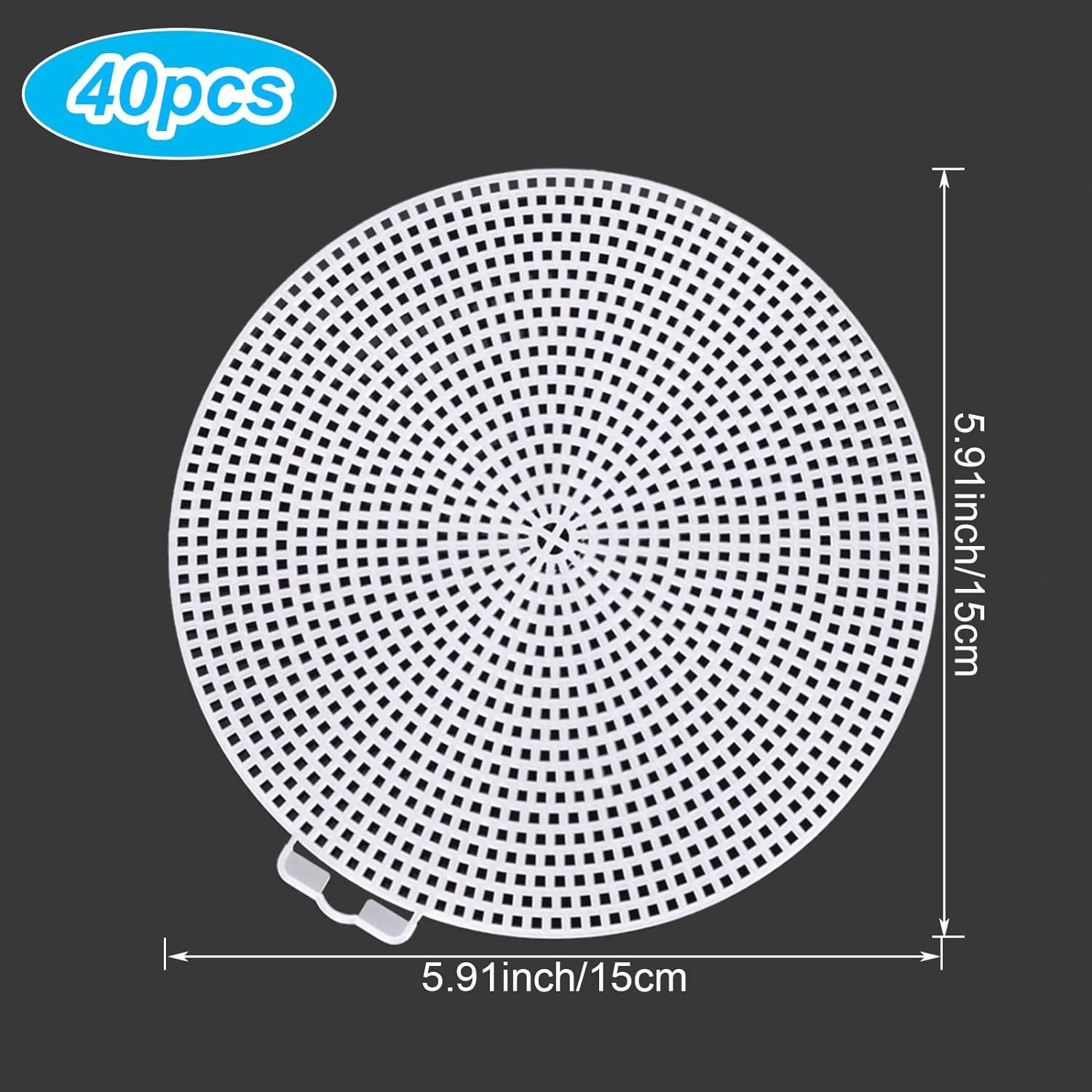 DAJAVE 40 Pack 6 Inch Round White Plastic Mesh Sheets - Perfect for ...