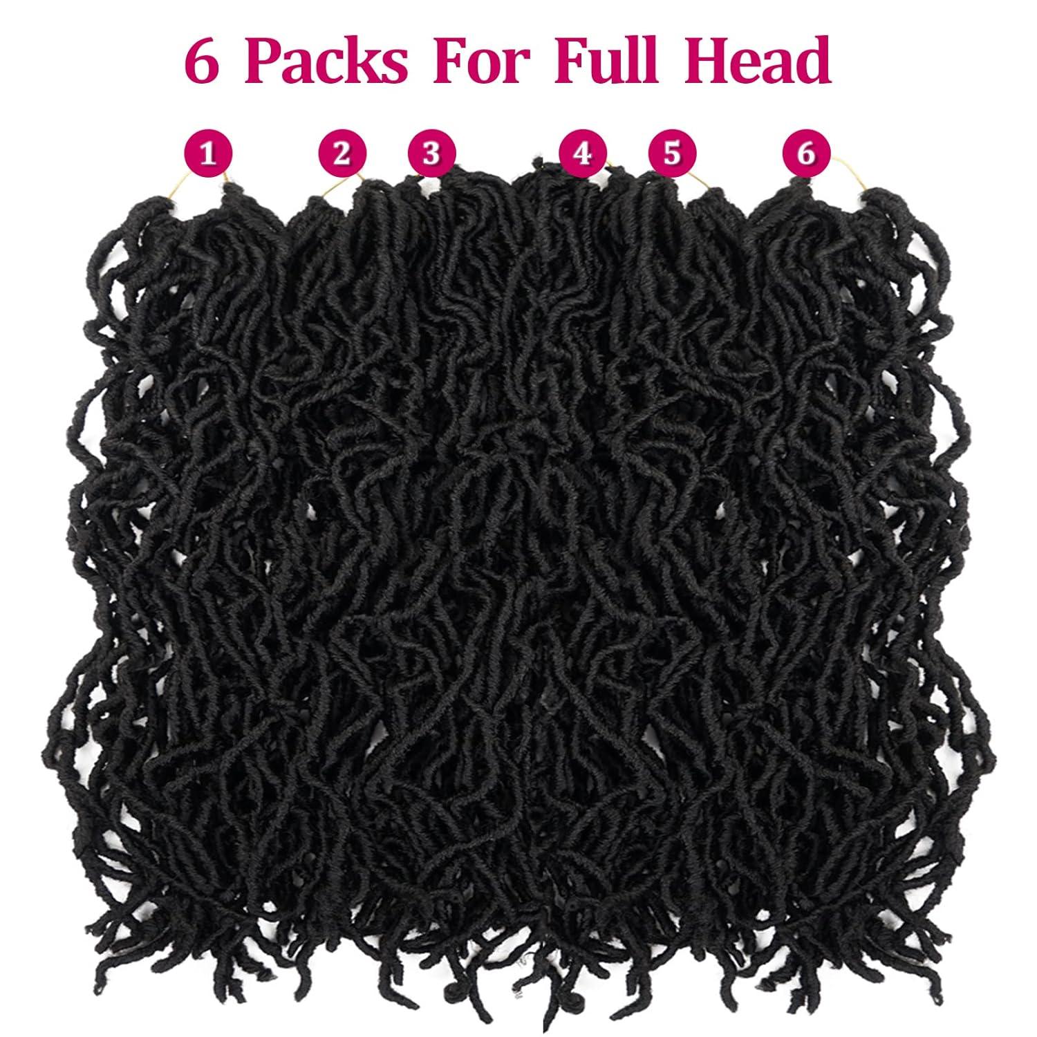Soft Locs 24 Inch Faux Crochet Hair 6 Packs Pre-looped Nature Color 1B ...