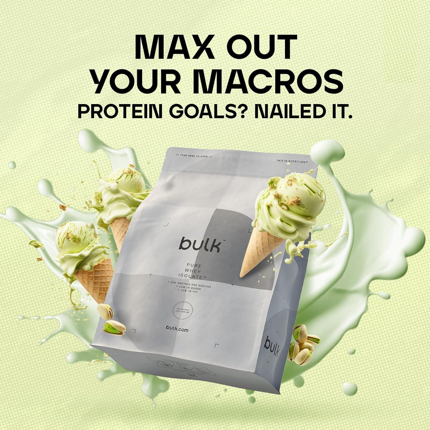 Pistachio Ice Cream Whey Protein Isolate Powder 500g - Bulk Pure ...