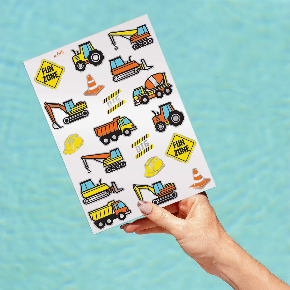 XO Fetti Construction Party Supplies Temporary Tattoos - 38 Glitter ...
