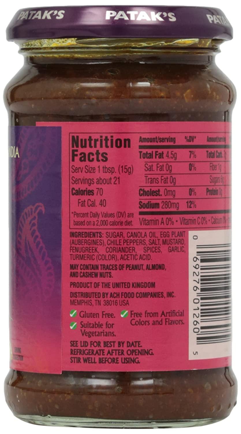 Buy Patak's Brinjal Egg Plant Relish - Medium 11 oz | Authentic Indian ...