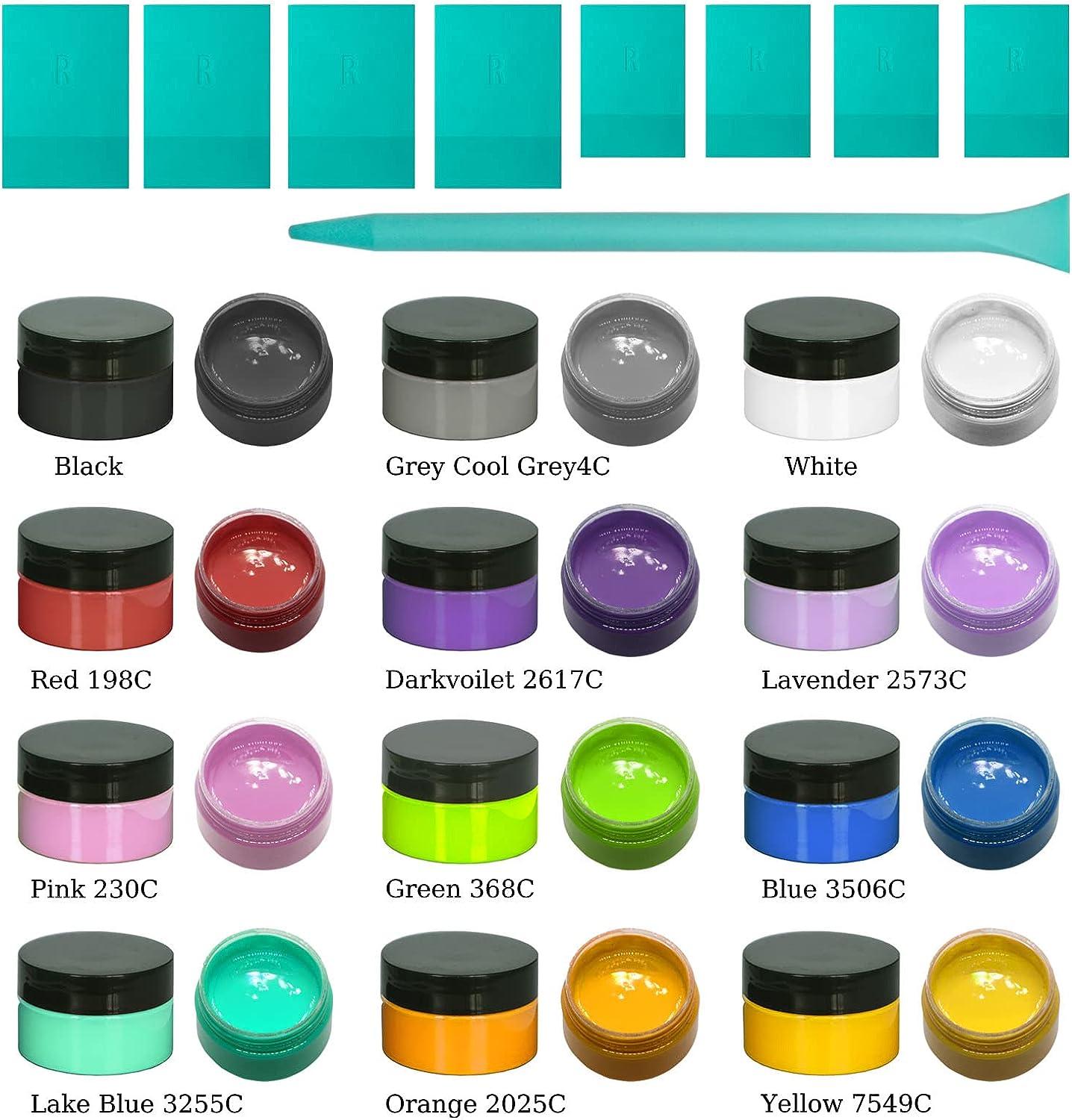 BOOLOOEN Chalk Paint Paste Screen Printing Ink Set - 12 Colors Jars ...